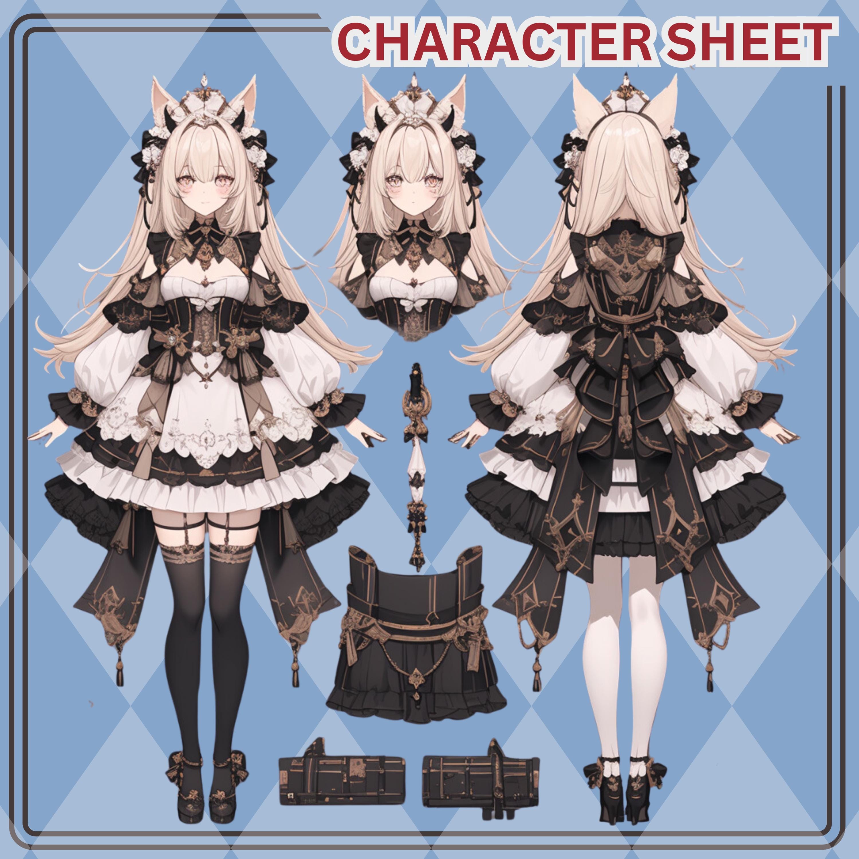 Reference Sheet for Your Avatar and Vtuber Model Character Sheet for ...