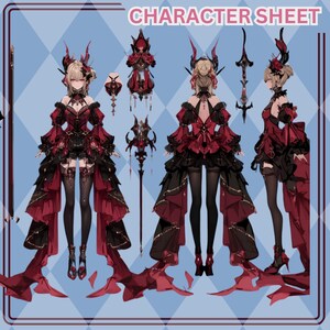 Character Sheet for Your Avatar and Vtuber Model, Reference Character ...