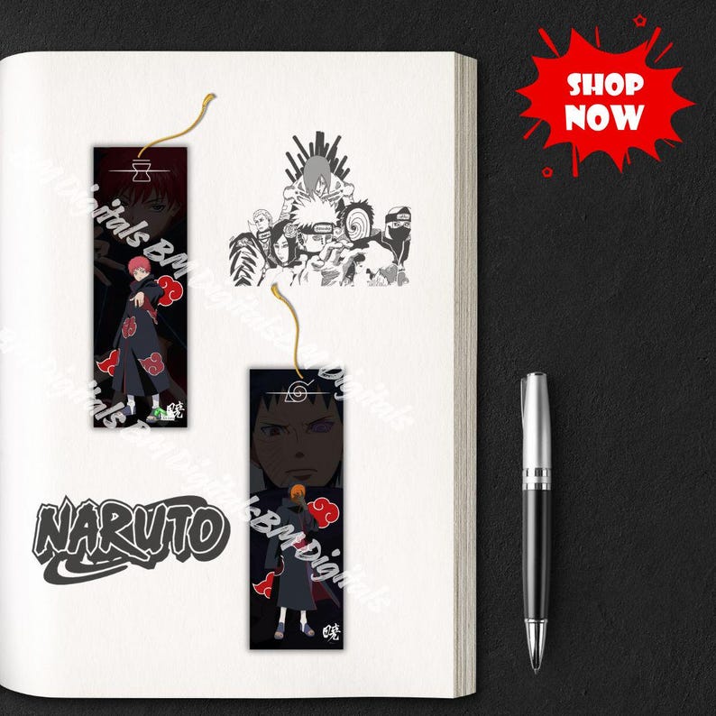 Akatsuki Bookmarks - Anime Character Set of 10 (digital Download) - Etsy