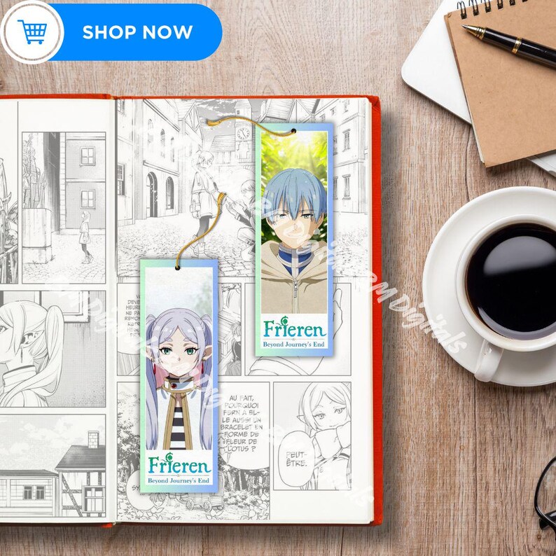 Frieren Anime Bookmarks: Beyond Journey's End, Set of 4 (digital ...
