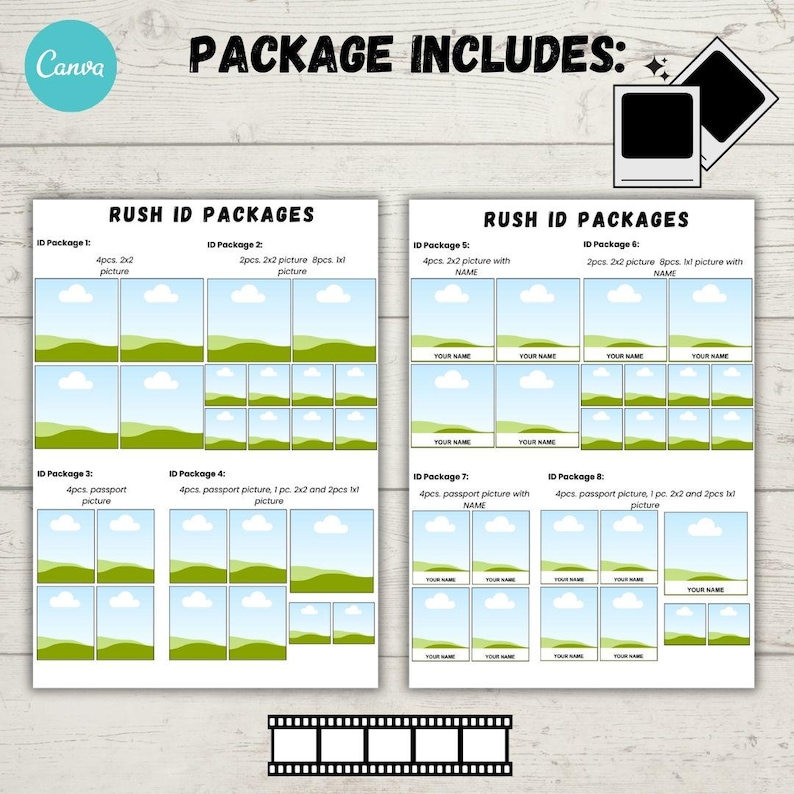 Rush ID Canva Editable Package - 8 Sets + FREE PNG Formal Attires ...