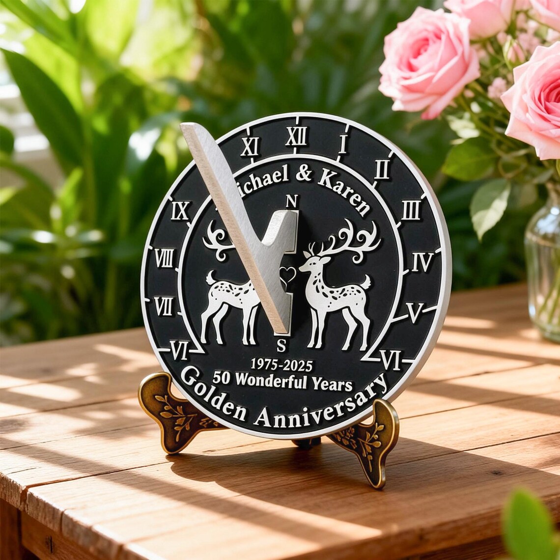 Handmade Pure Brass Sundial, Wedding Anniversary Gift, Brass Wedding ...