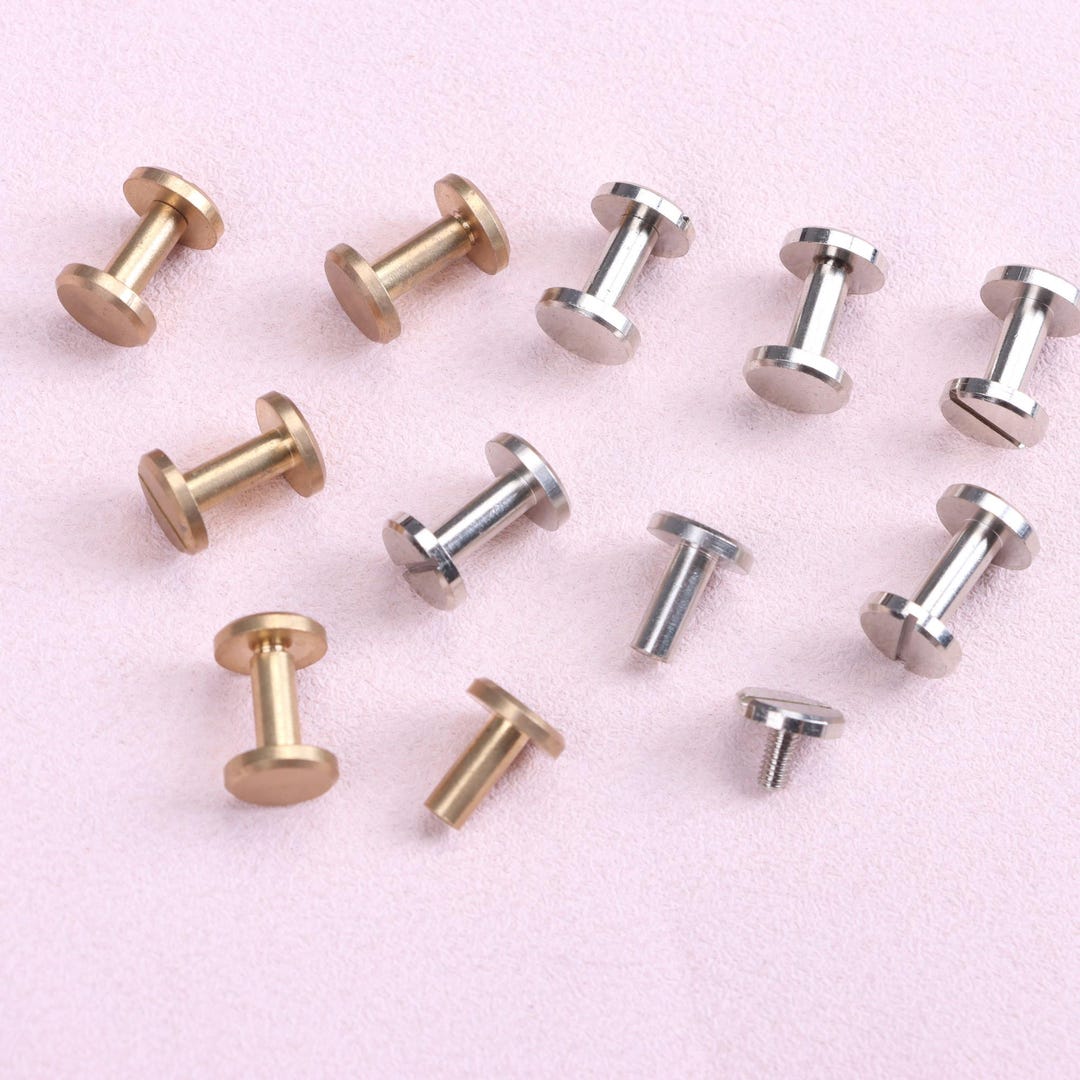 10mm Silver Chicago Screws, Flat Chicago Screw Rivet, Brass Rivets and ...