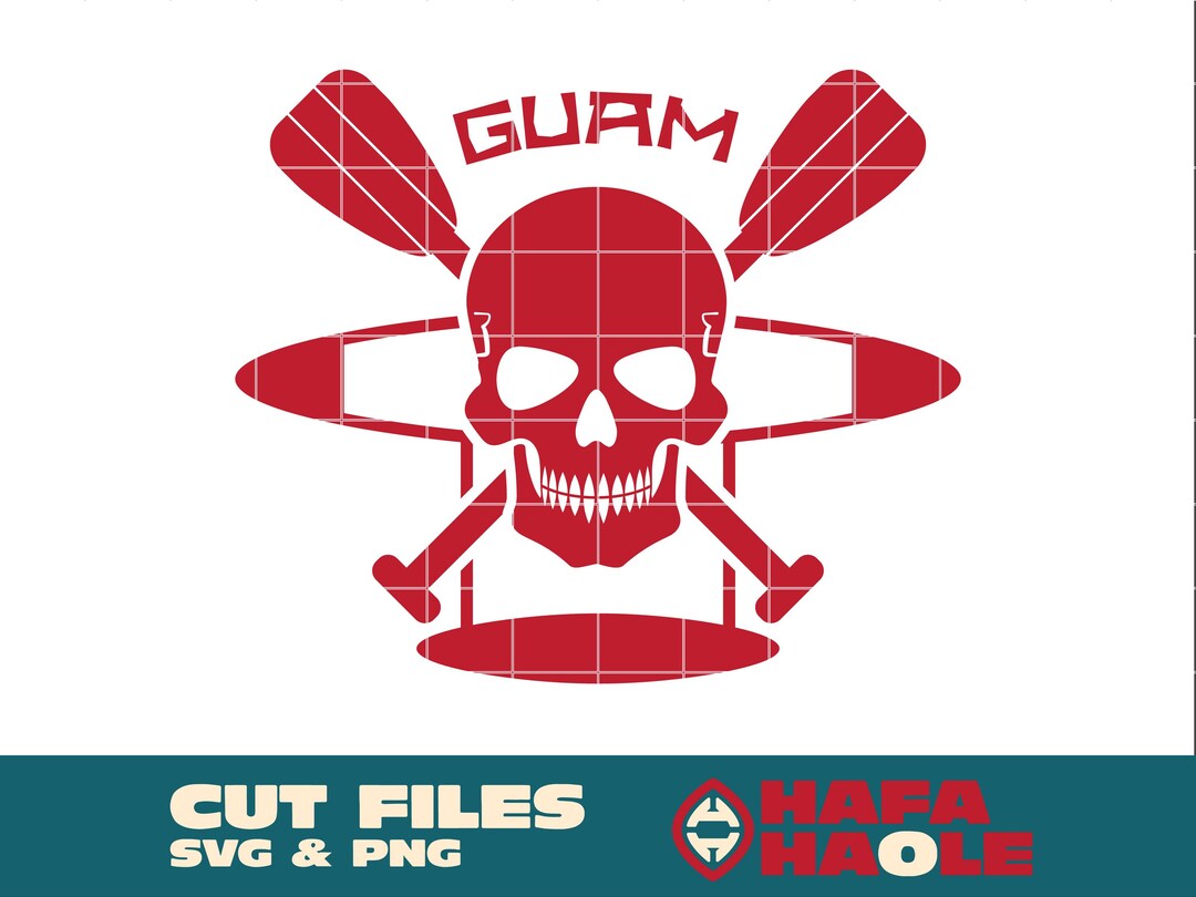 Paddling Skull and Crossbones Guam - SVG, PNG Instant Digital Download ...