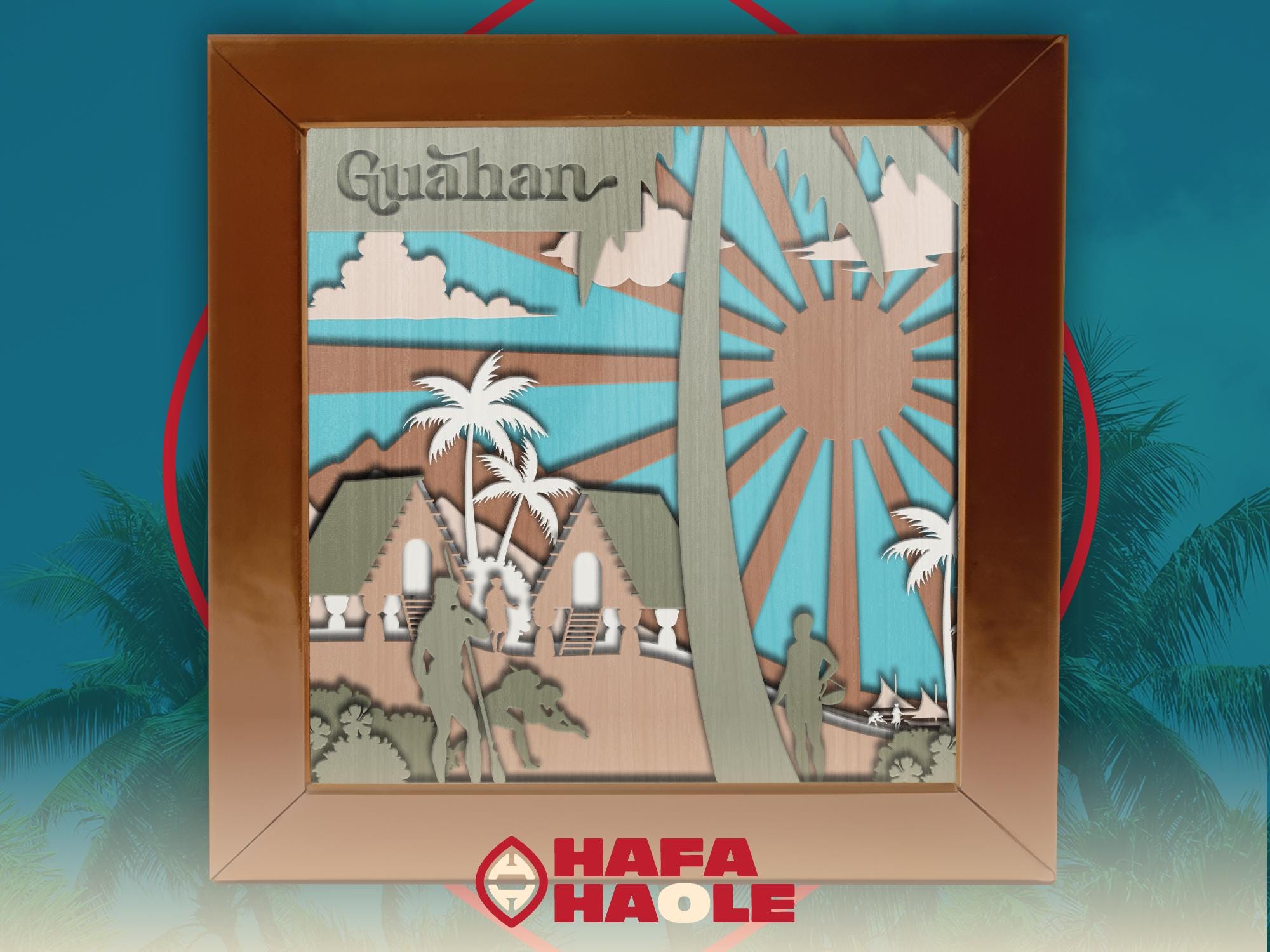 Guahan Latte Stone Village Shadowbox - SVG, PNG Instant Digital ...