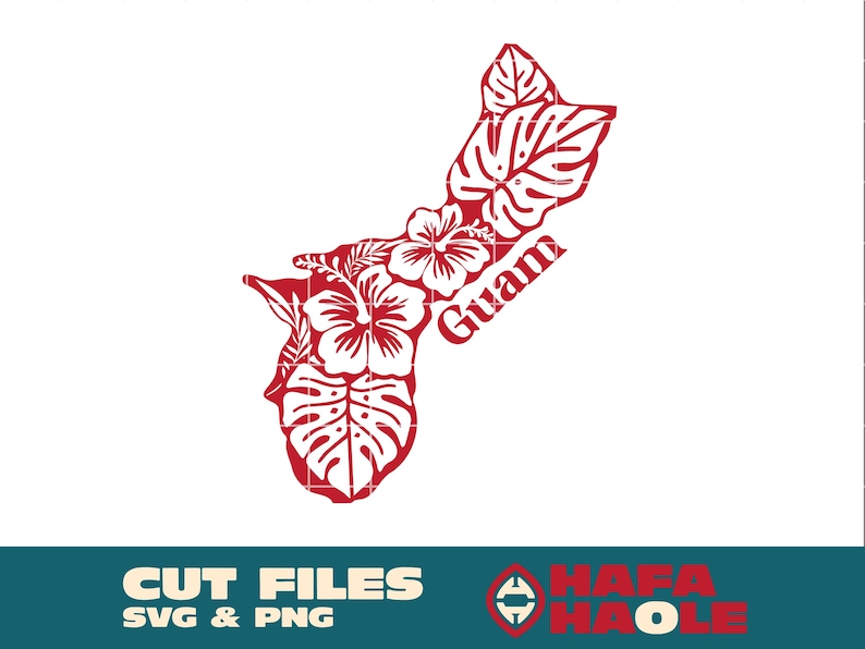 Floral Guam - SVG, PNG Instant Digital Download - Laser, Vinyl Cutter ...