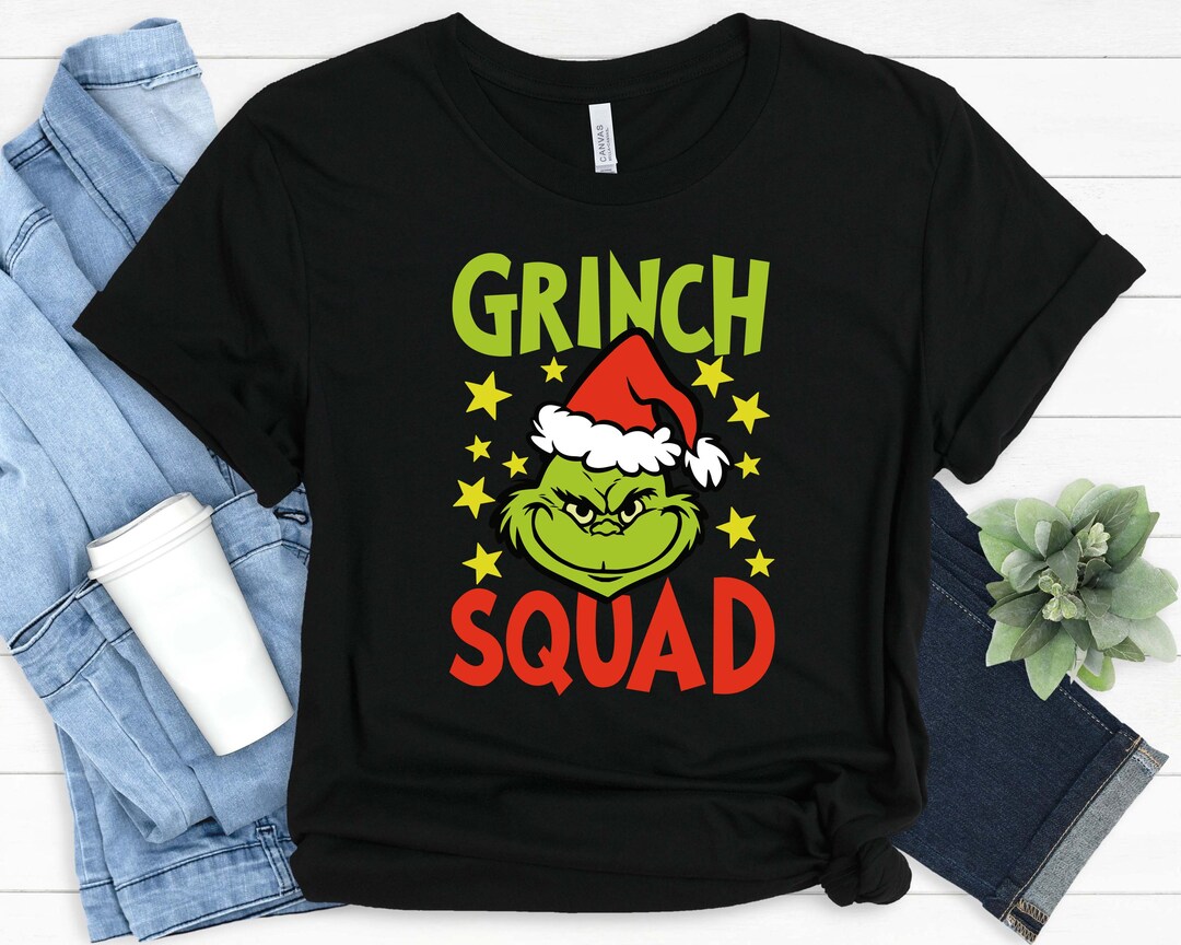 Grinch Shirt, Retro Christmas Squad Tee, Merry Christmas Grinch Face ...