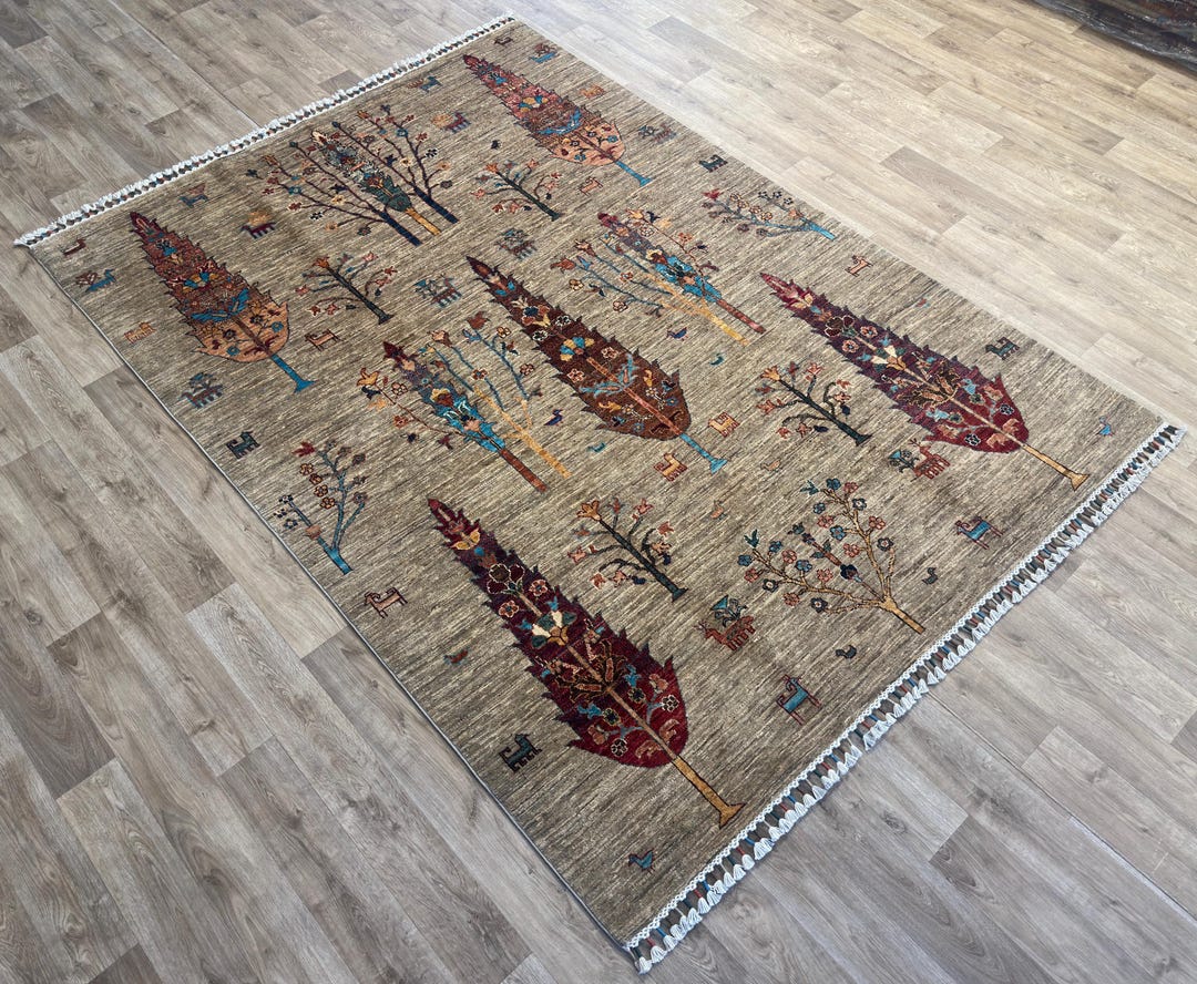 6x8 Natural Dyes Life of Tree Area Rugs Tree Rugs for Living Area ...