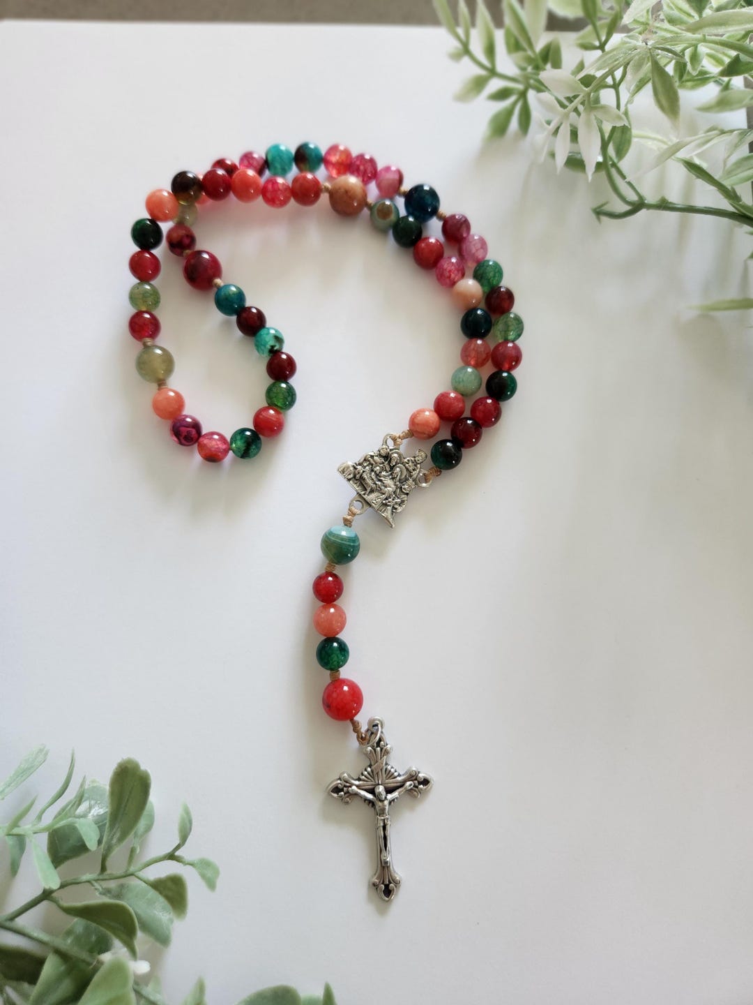 Nativity Advent Catholic Rosary Handmade Leather Knotted - Etsy