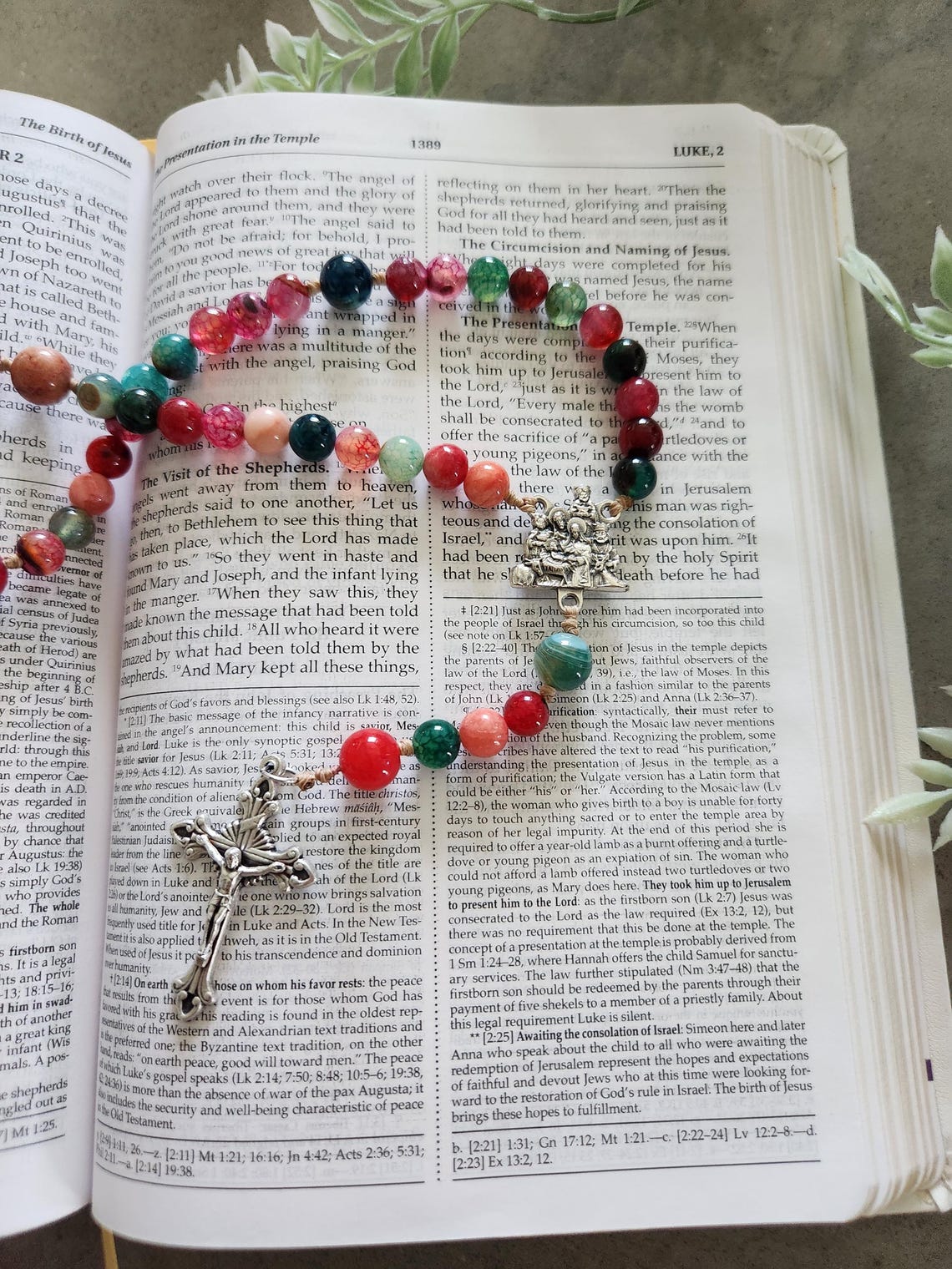 Nativity Advent Catholic Rosary Handmade Leather Knotted - Etsy