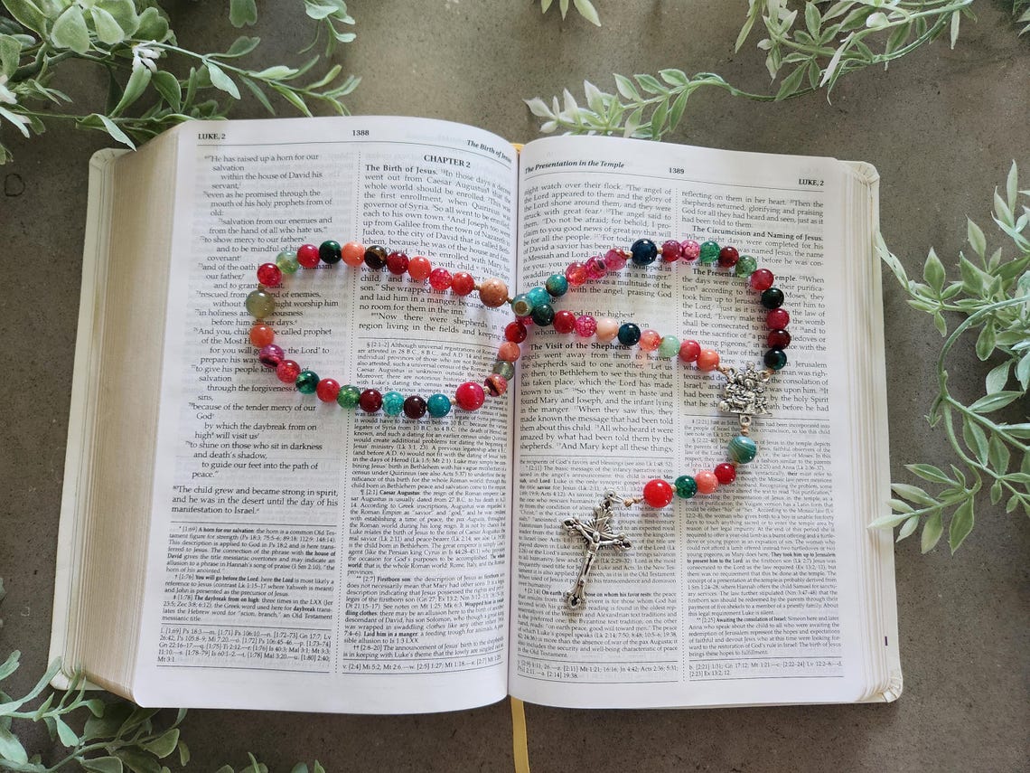 Nativity Advent Catholic Rosary Handmade Leather Knotted - Etsy