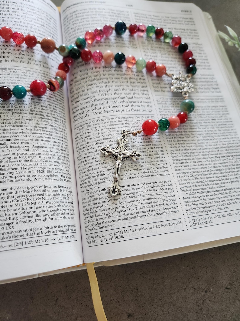 Nativity Advent Catholic Rosary Handmade Leather Knotted - Etsy
