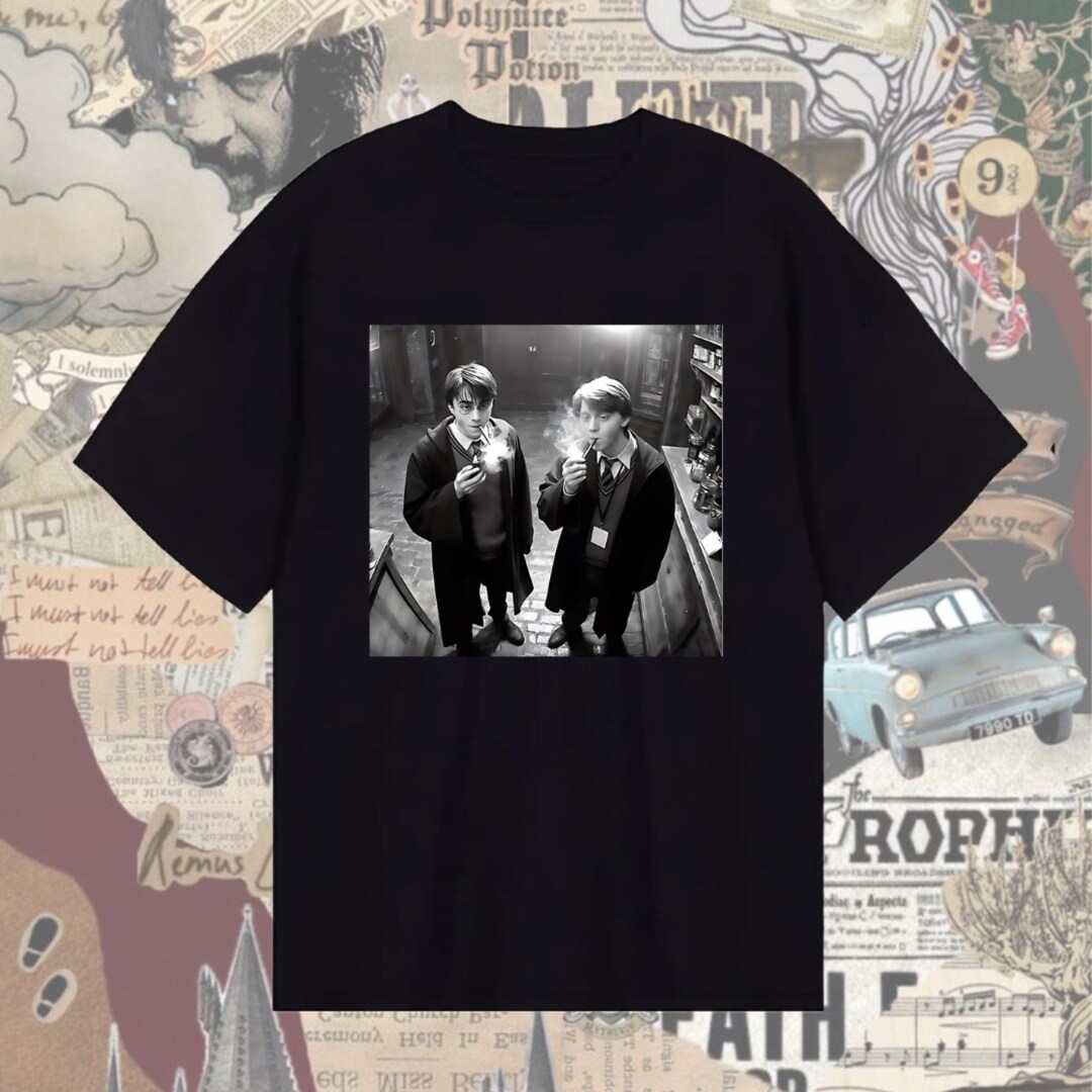 Harry & Ron PNG Harry Tee Wizard Gifted Ron Weasley Harry Potter Design ...