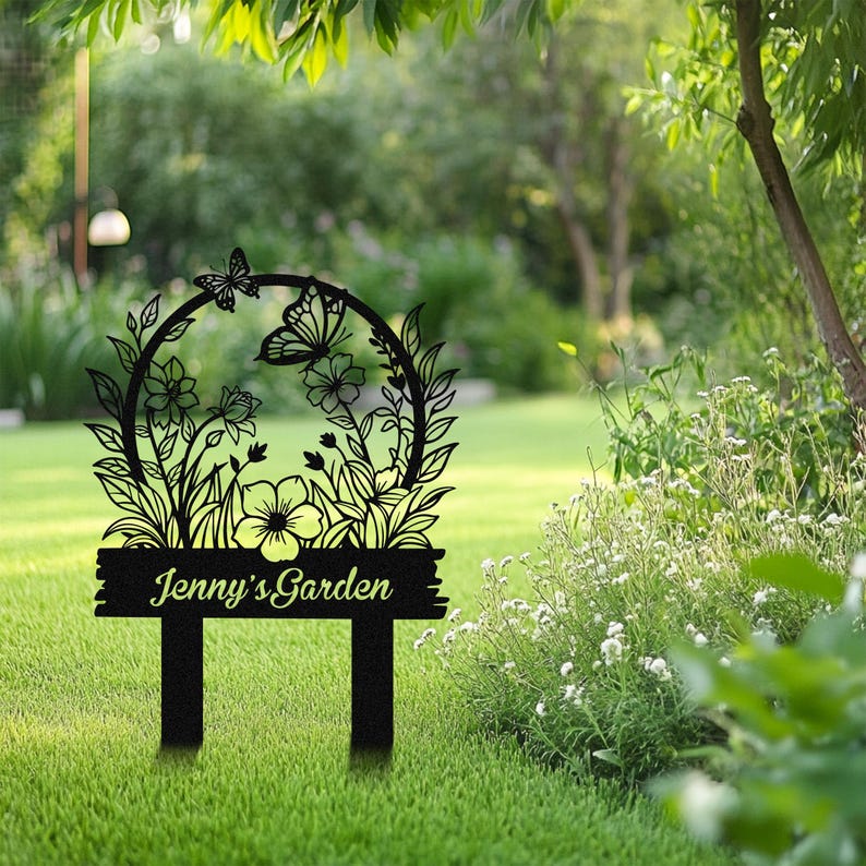 Custom Name Garden Sign for Outdoor Yard Sign, Garden Decor Stakes ...