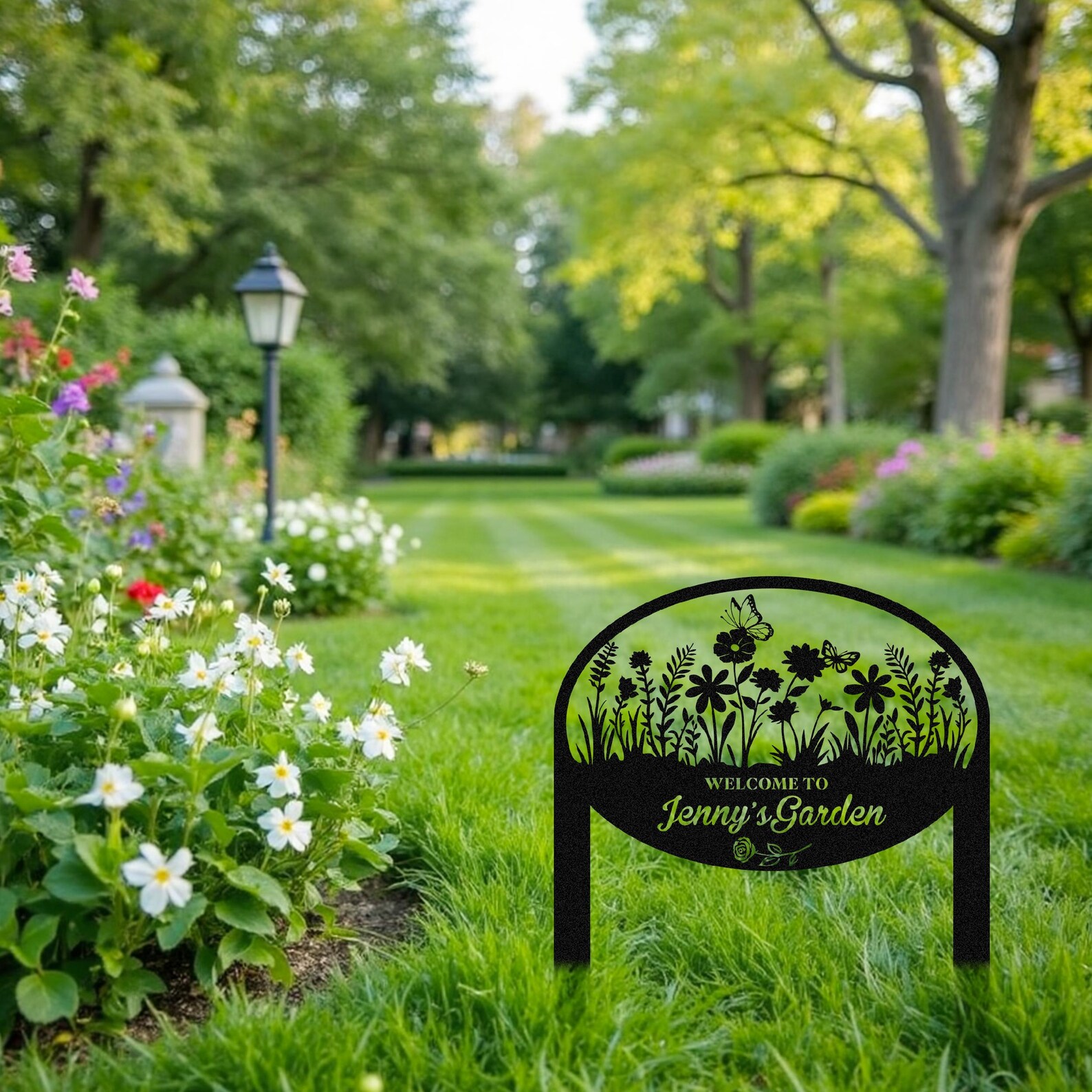 Custom Name Garden Sign for Outdoor Yard Sign, Garden Decor Stakes ...
