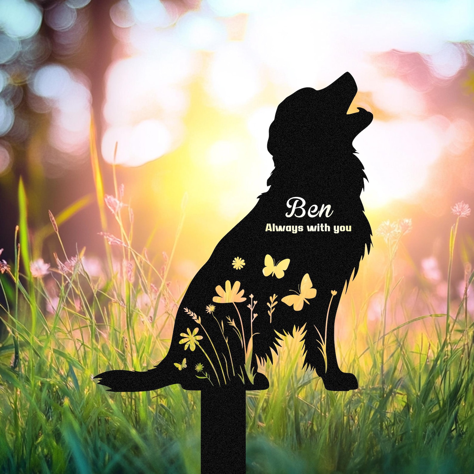 Dog Breed Metal Sign, Custom Dog Memorial Stake, Personalized Dog ...
