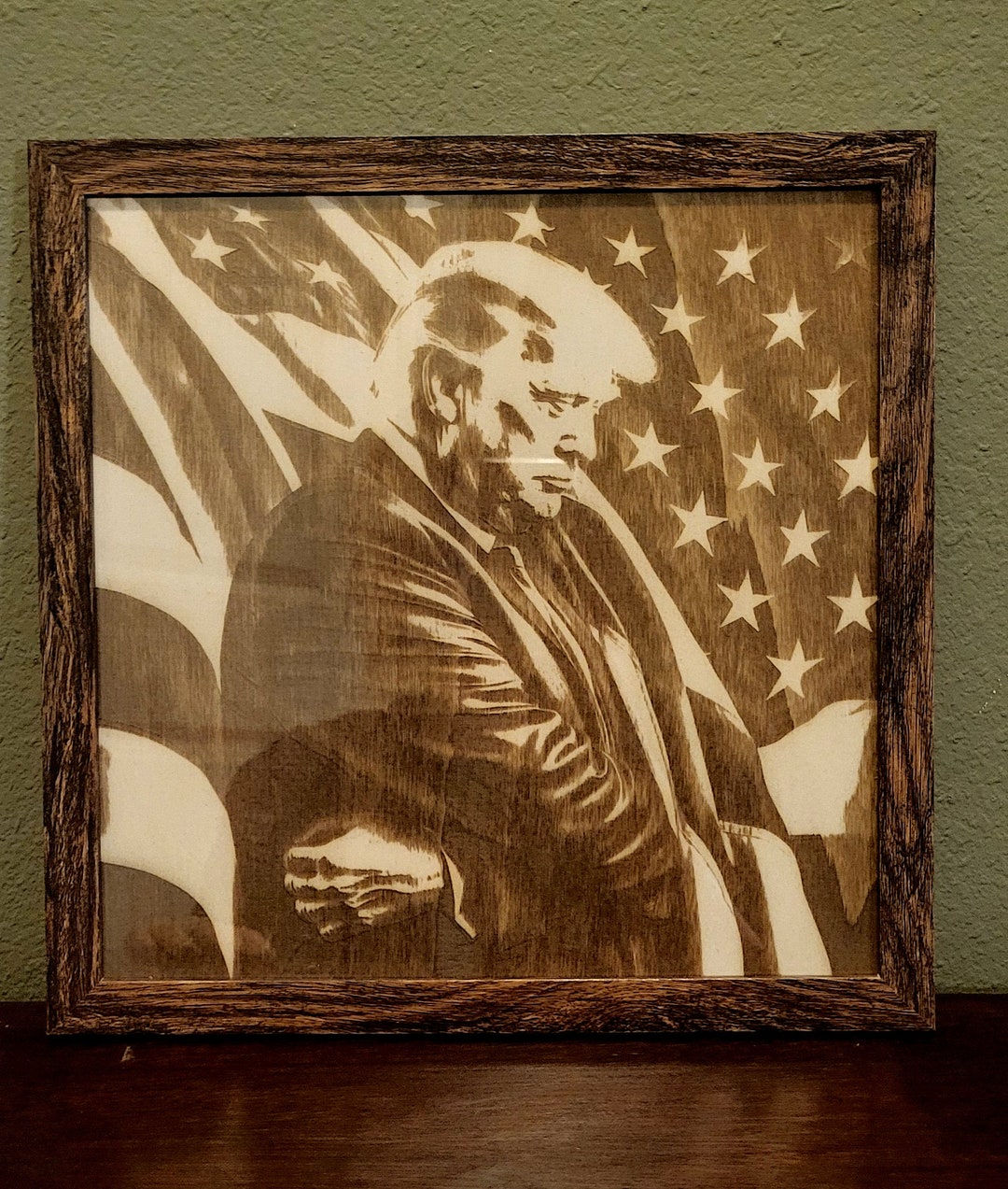 Laser Engraved Trump Picture in Frame - Etsy