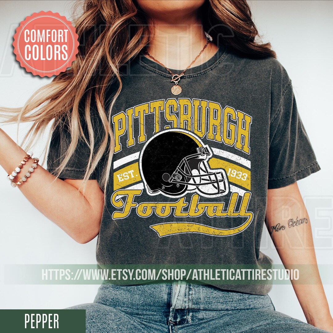 Pittsburgh Football Comfort Colors T-shirt, Vintage Unisex Pittsburgh ...