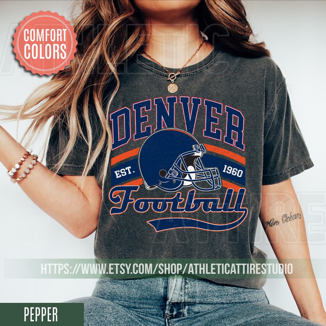 Denver Football Vintage Style Comfort Colors T-shirt,retro Denver ...