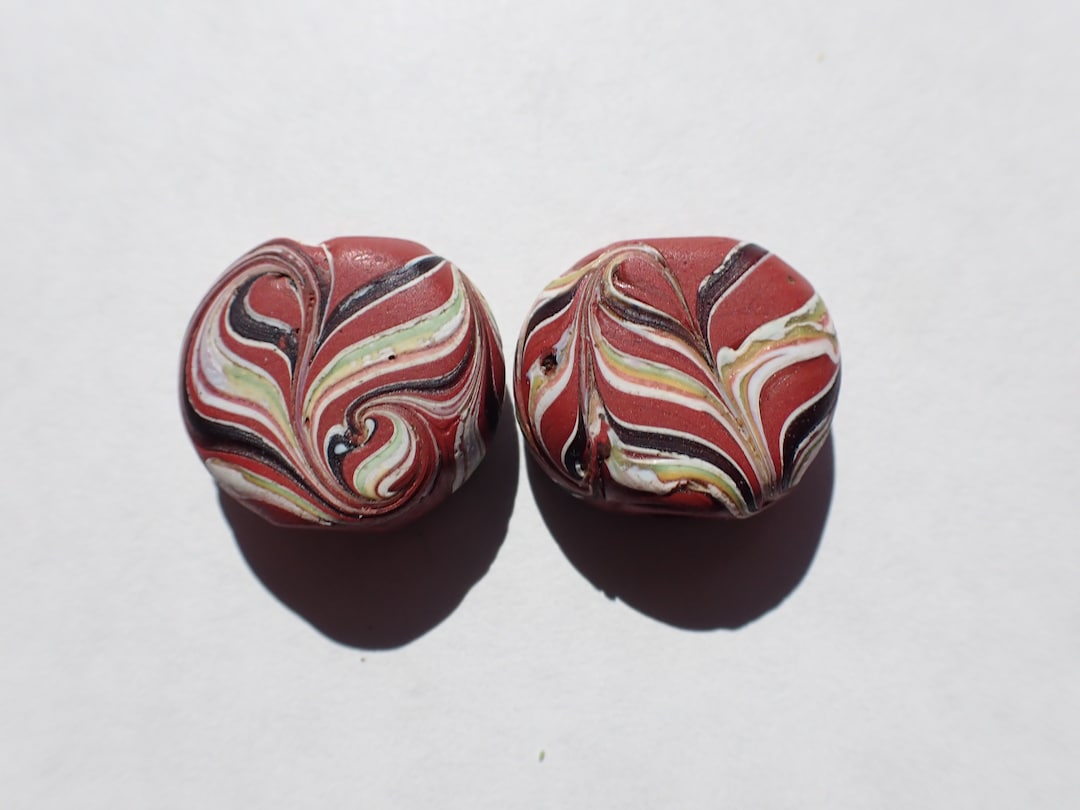 Antique Venetian Rare Fancy Tabular Feathered Trade Beads - 19x16-16 ...