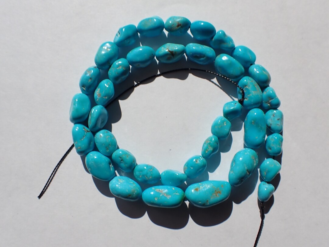 Genuine Tonopah Turquoise Nugget Beads -7-17x7-9mm - 16.25" Str - Etsy