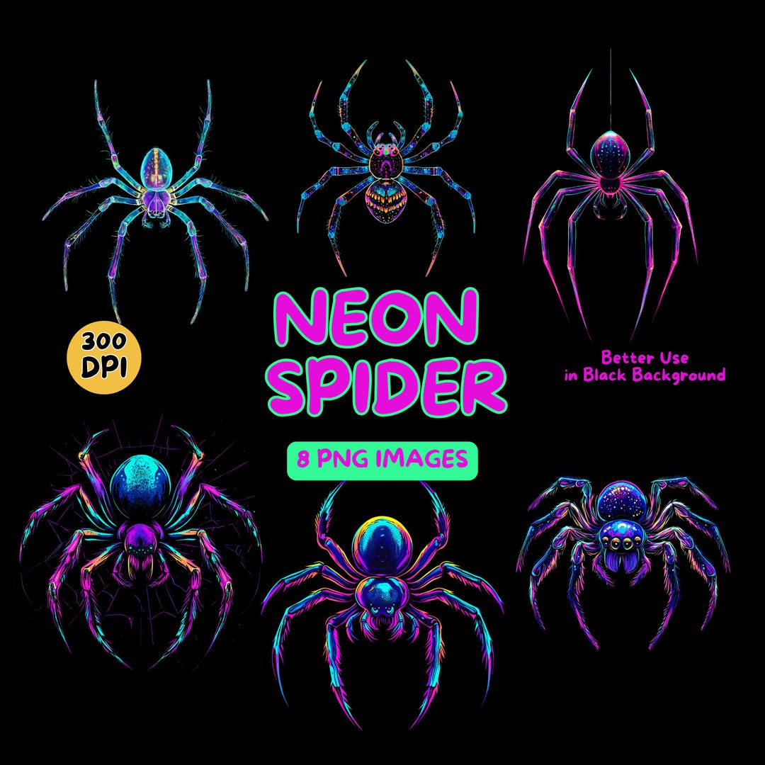 Neon Spider Digital Art - Neon Spider PNG - Neon Spider Clipart ...