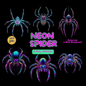 Neon Spider Digital Art - Neon Spider PNG - Neon Spider Clipart ...