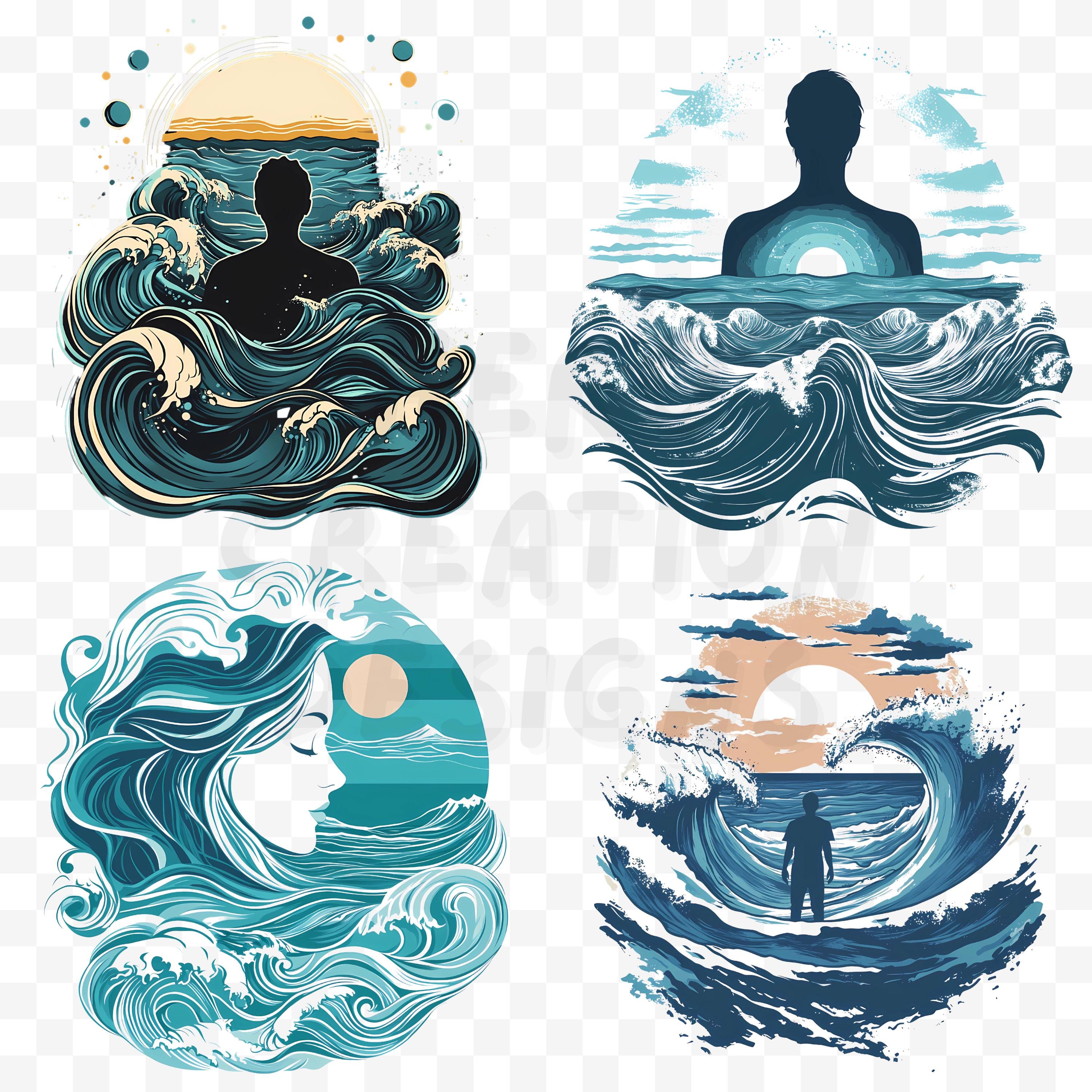 Sea Art Design Digital Download, Sea PNG, 300 DPI Sea Design ...