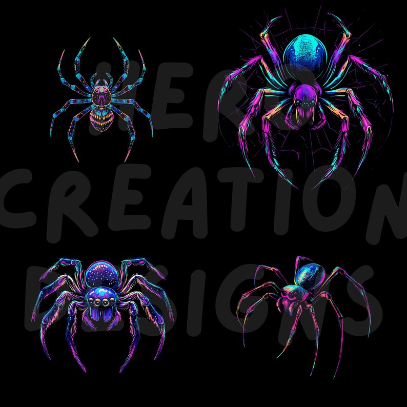 Neon Spider Digital Art - Neon Spider PNG - Neon Spider Clipart ...