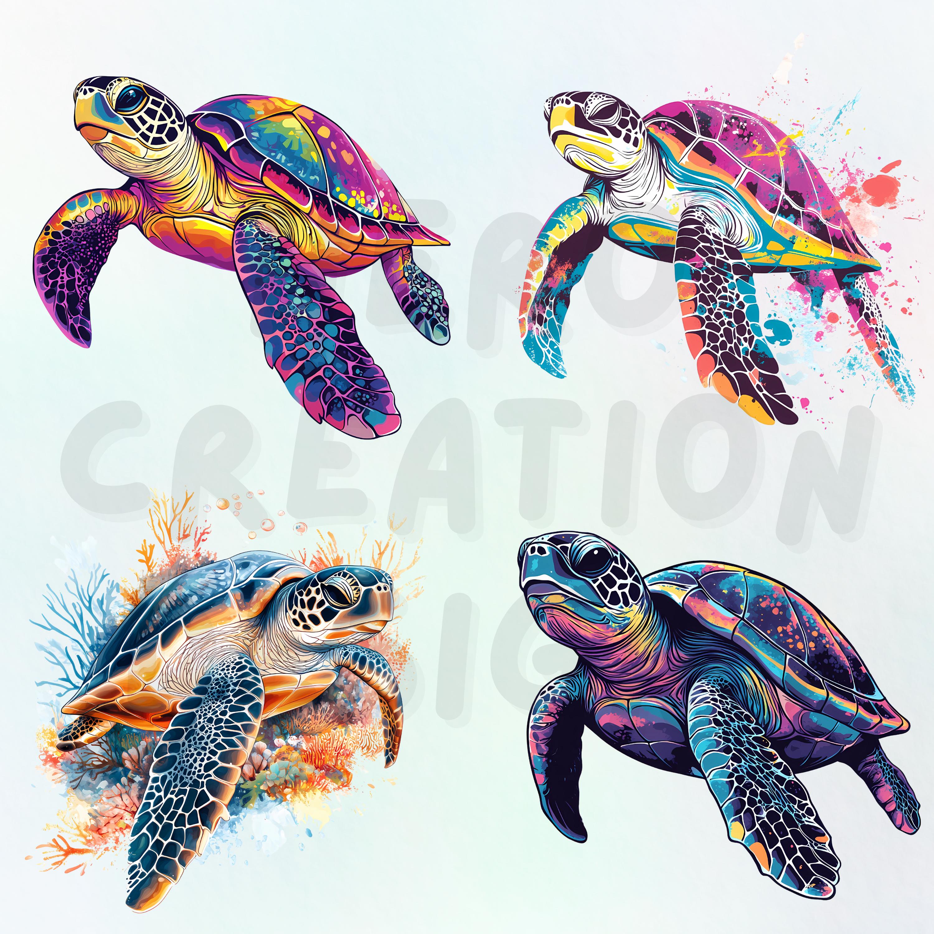 Sea Turtle Art Design Digital Download, Turtle PNG, Turtle PNG, 300 DPI ...
