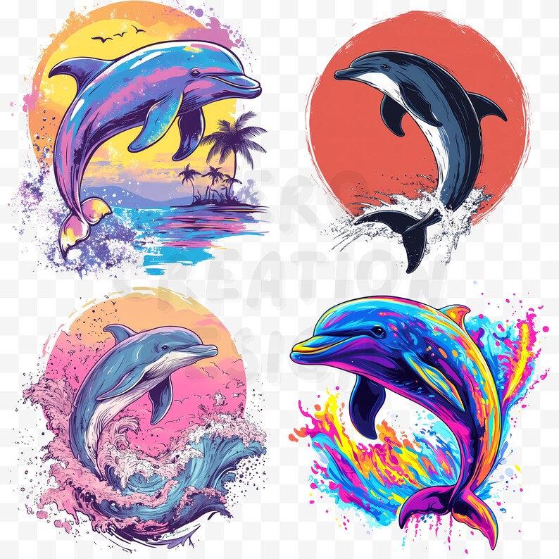 Dolphin Art Design Digital Download, Dolphin PNG, Dolphin Clip Art, 300 ...