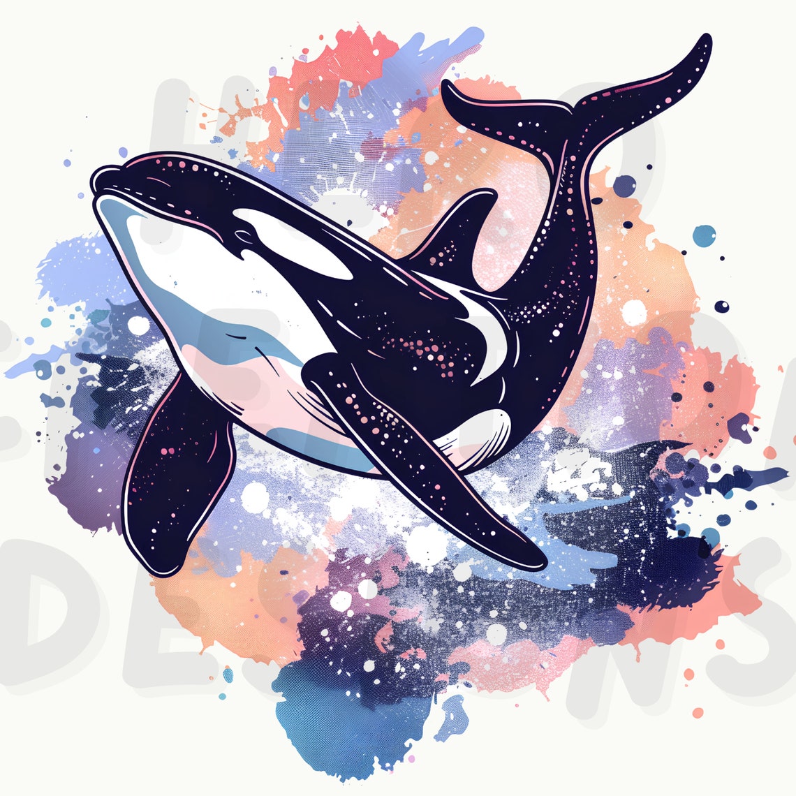 Orca Art Design Digital Download, Orca PNG, Orca Clip Art, 300 DPI ...