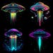 Neon UFO Digital Art - Neon UFO - Neon UFO Clipart - Colorful Alien ...