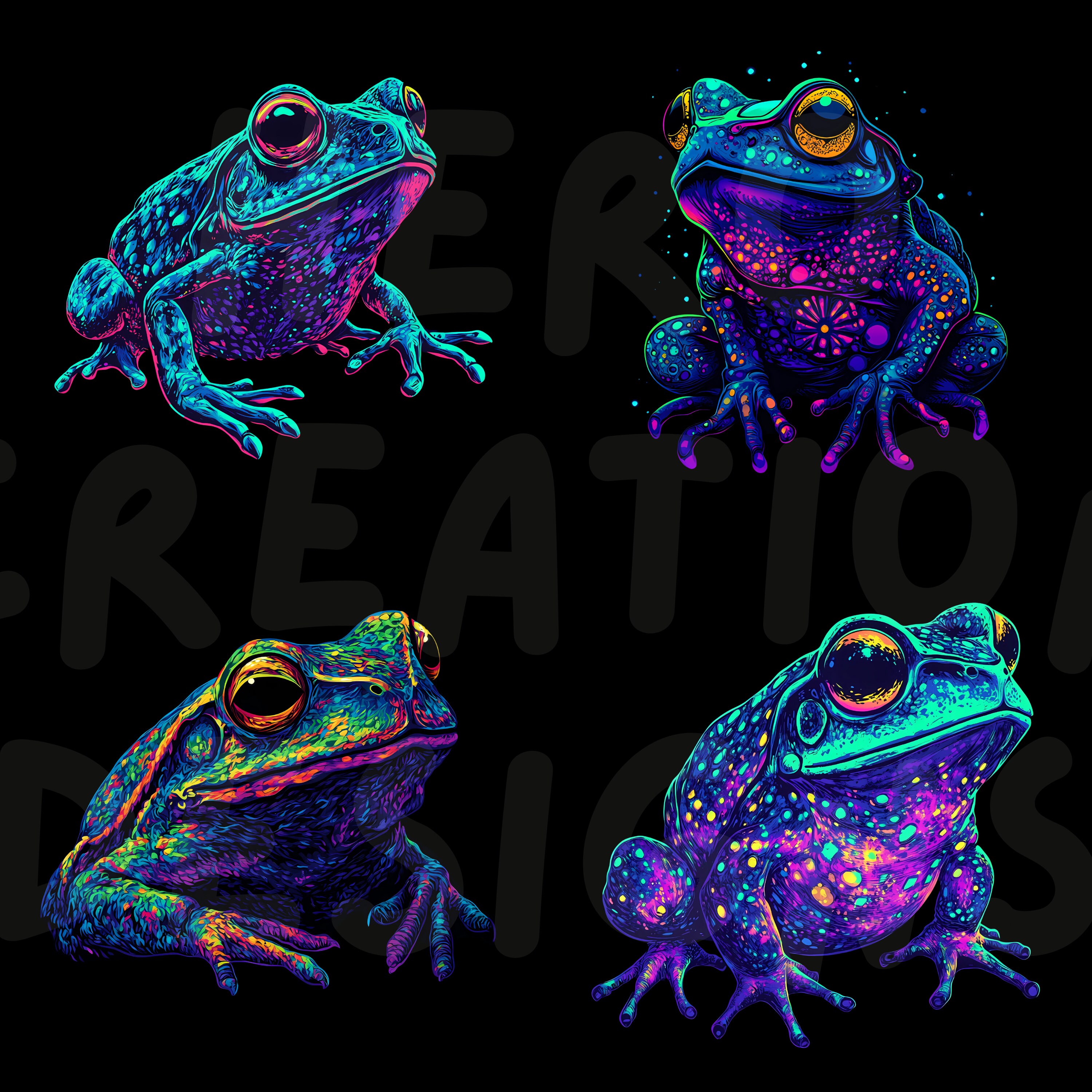 Neon Toad Clipart - Neon Toad PNG - Neon Toad Clipart - Colorful Toad ...