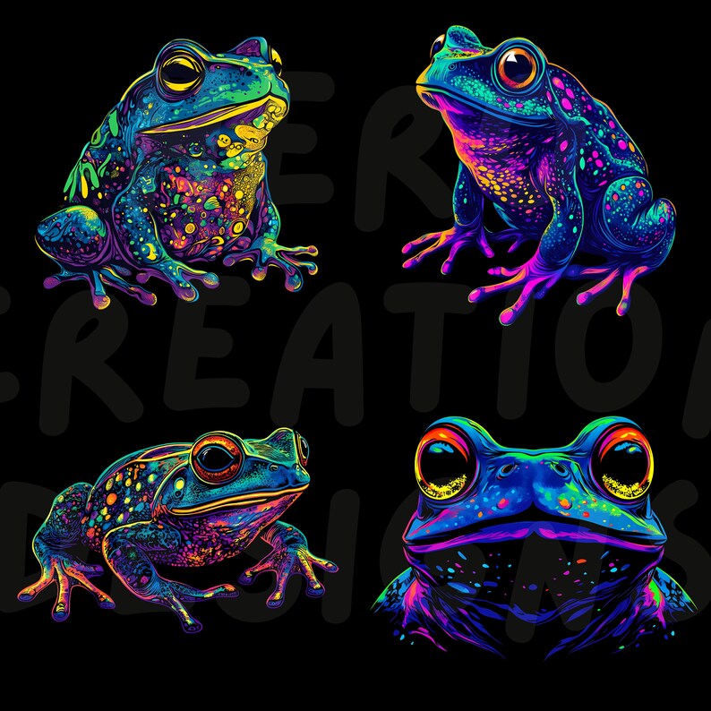 Neon Toad Clipart - Neon Toad PNG - Neon Toad Clipart - Colorful Toad ...