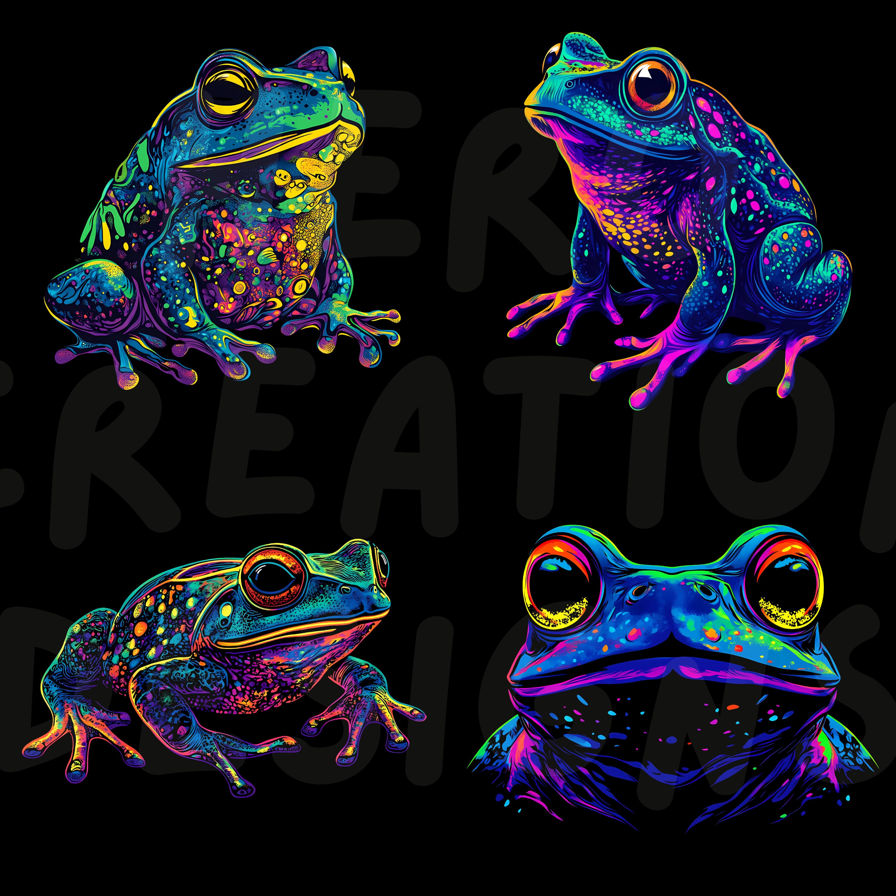 Neon Toad Clipart - Neon Toad PNG - Neon Toad Clipart - Colorful Toad ...