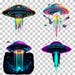 Neon UFO Digital Art - Neon UFO - Neon UFO Clipart - Colorful Alien ...