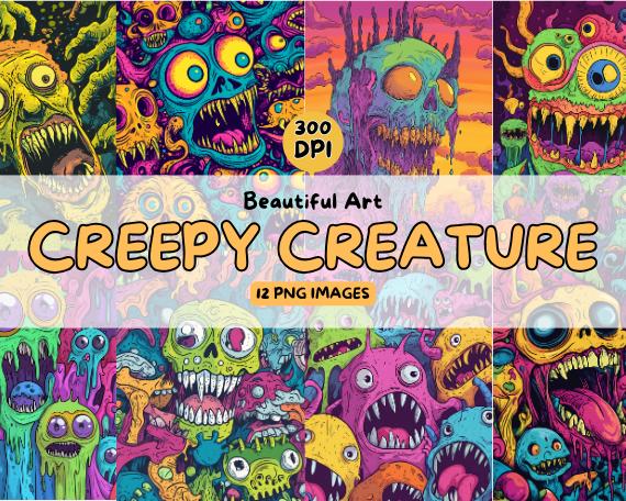 Creapy Creature Art Design Digital Download, Monster PNG Image, Png ...