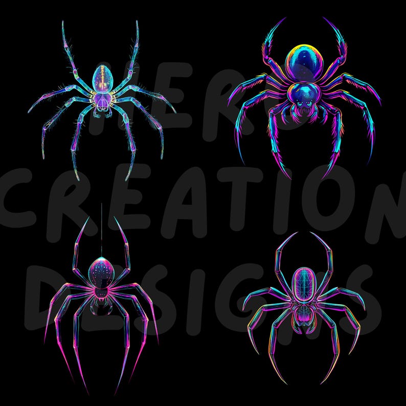 Neon Spider Digital Art - Neon Spider PNG - Neon Spider Clipart ...