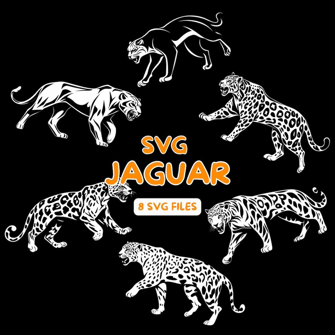 Jaguar Silhouette, Jaguar SVG, Wildlife SVG, Animal SVG, Jaguar Cut ...