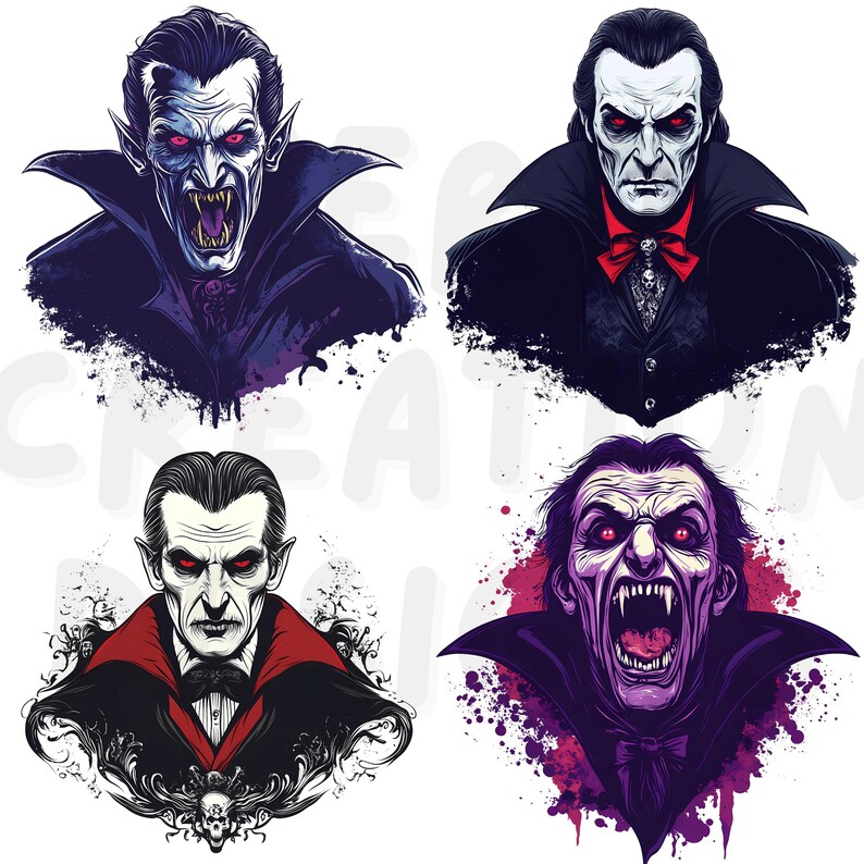 Dracula Art Design Digital Download - Dracula PNG - 300 DPI - Commercial Use Monster ...