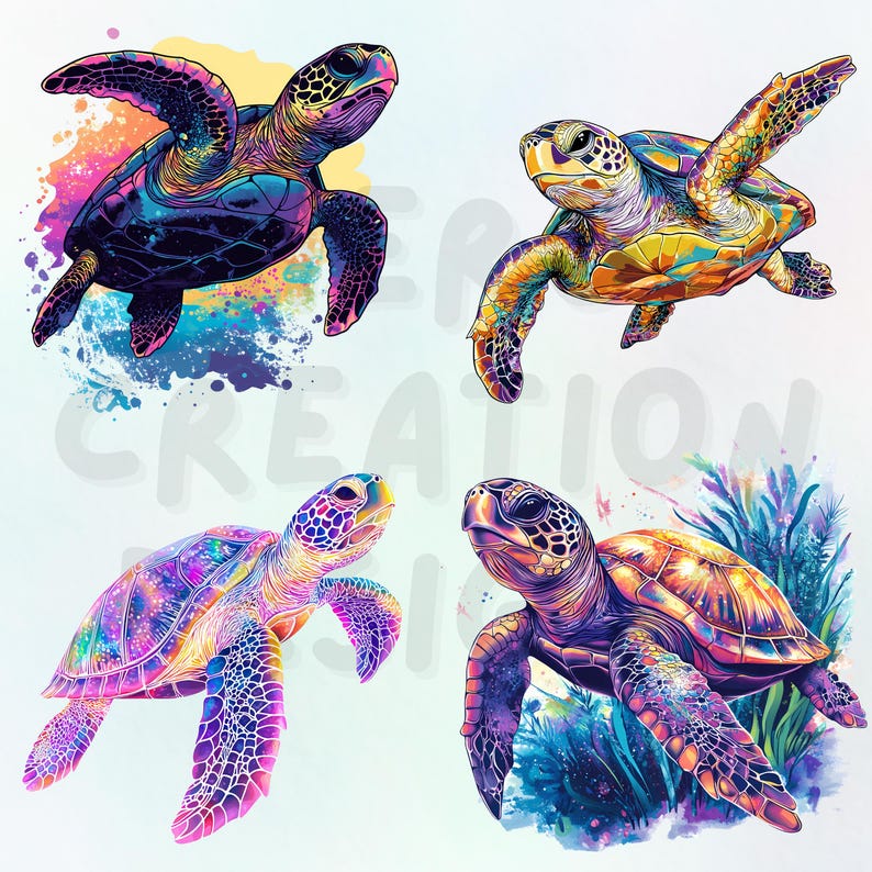 Sea Turtle Art Design Digital Download, Turtle PNG, Turtle PNG, 300 DPI ...