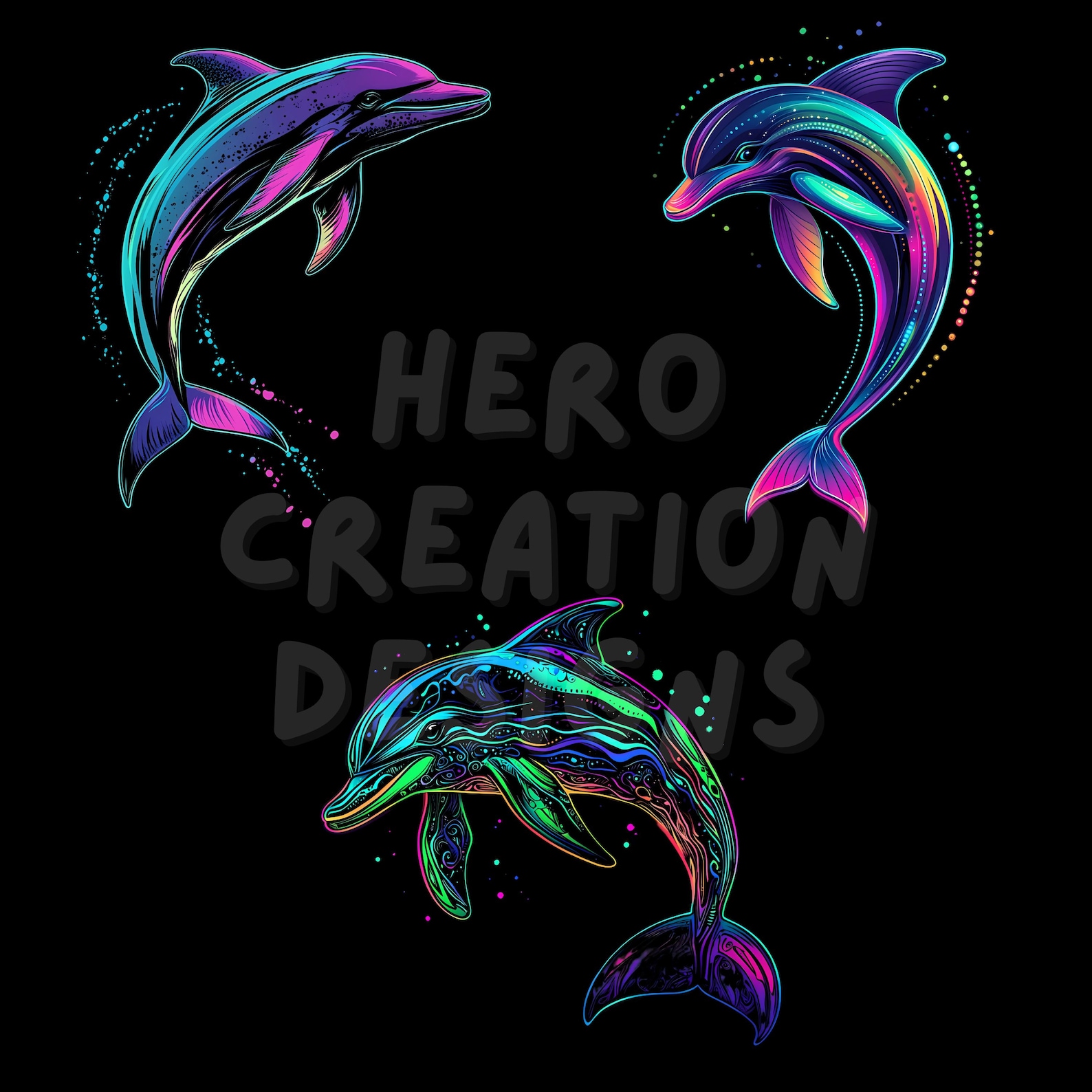 Neon Dolphin Digital Art - Neon Dolphin PNG - Neon Dolphin Clipart ...