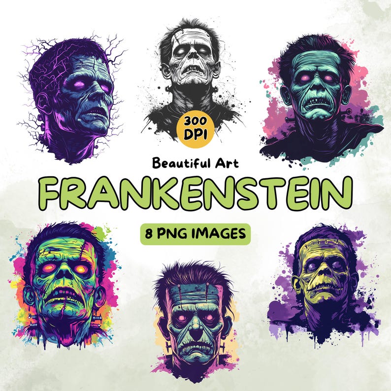 Frankenstein Art Design Digital Download - Frankenstein PNG - 300 DPI ...