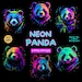 Neon Panda Digital Art - Neon Panda PNG - Neon Clipart - Colorful Panda ...