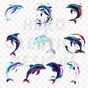 Neon Dolphin Digital Art - Neon Dolphin PNG - Neon Dolphin Clipart ...
