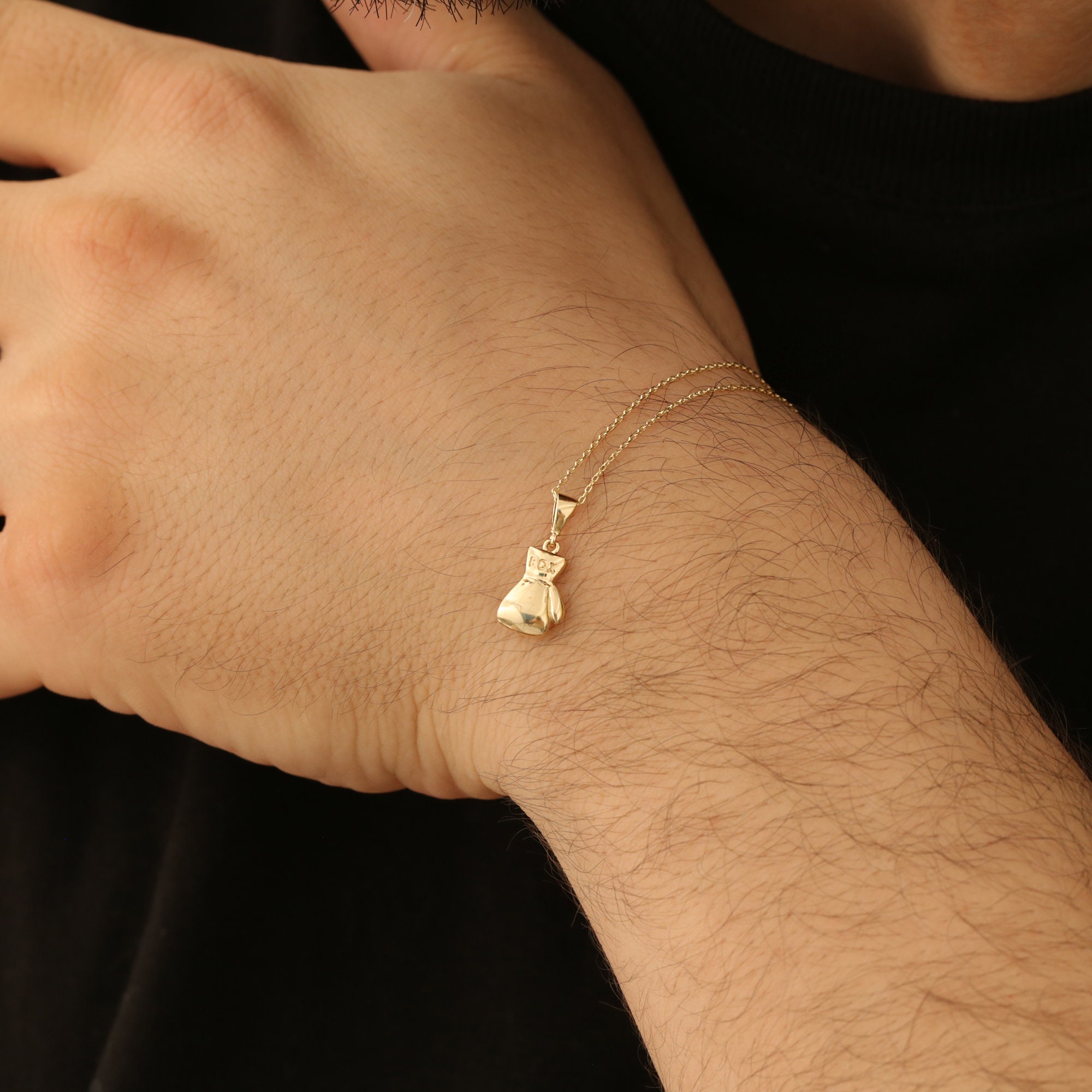 14K Gold Boxing Glove Necklace,boxing Glove Necklace, Boxing Glove ...