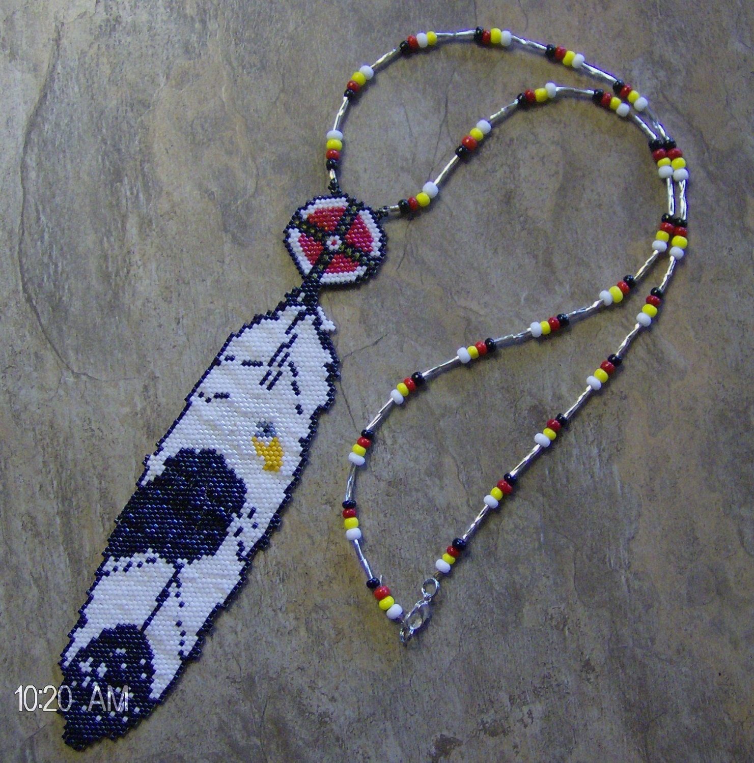 Native American Style Eagle Feather Necklace Hand Made Seed Etsy native-american-style-eagle-feather-necklace-hand-made-seed-etsy