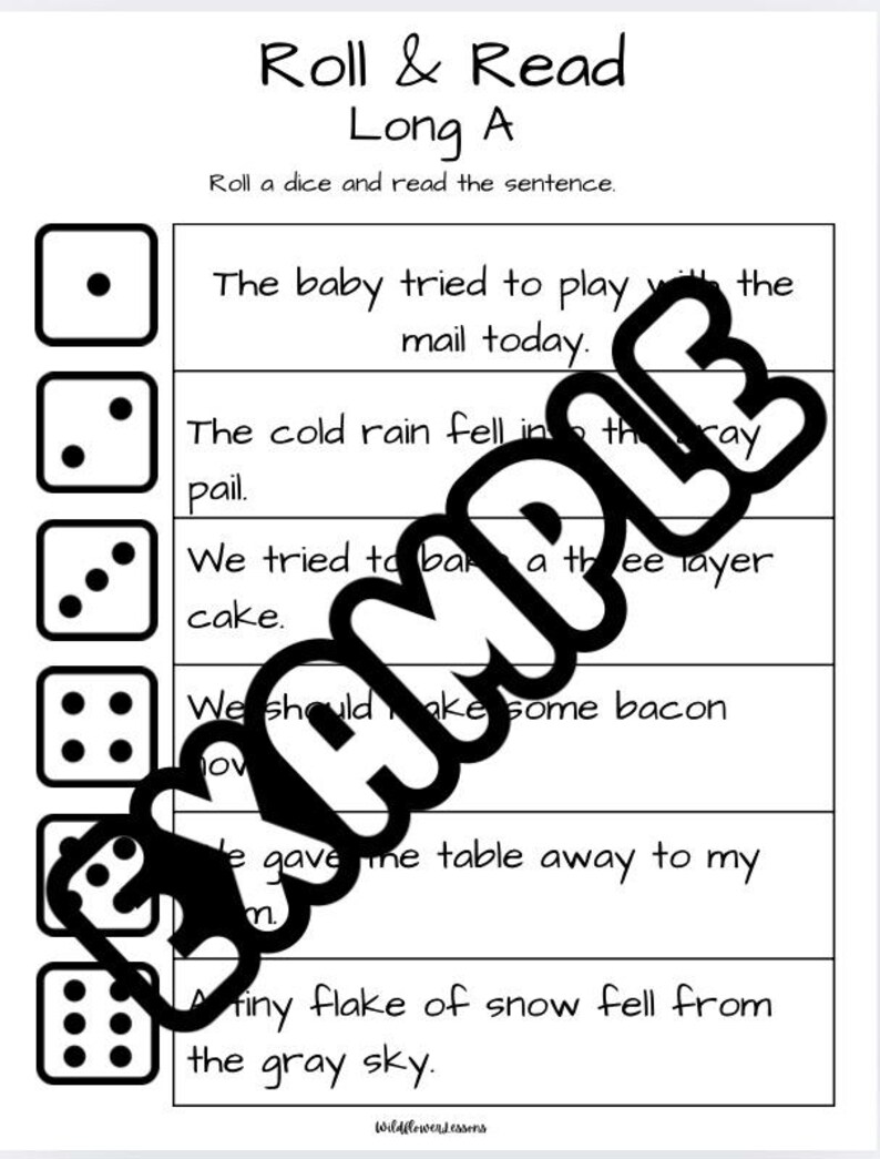 Roll and Read Long Vowels - Etsy