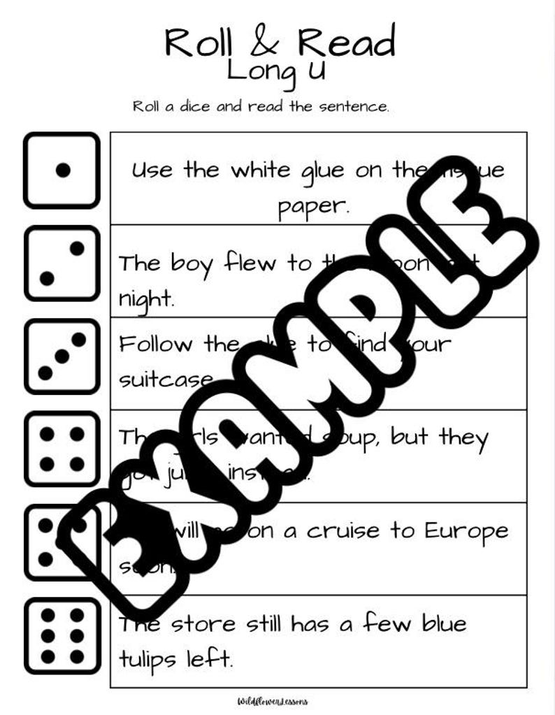 Roll and Read Long Vowels - Etsy